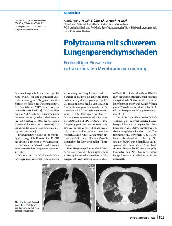 (PDF) Polytrauma mit schwerem Lungenparenchymschaden