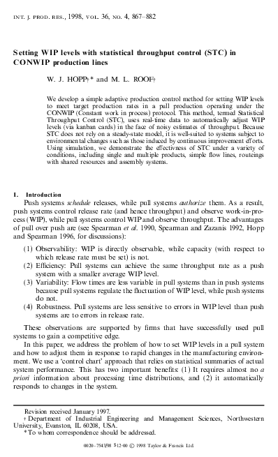 (PDF) Setting WIP levels with statistical throughput control (STC) in ...