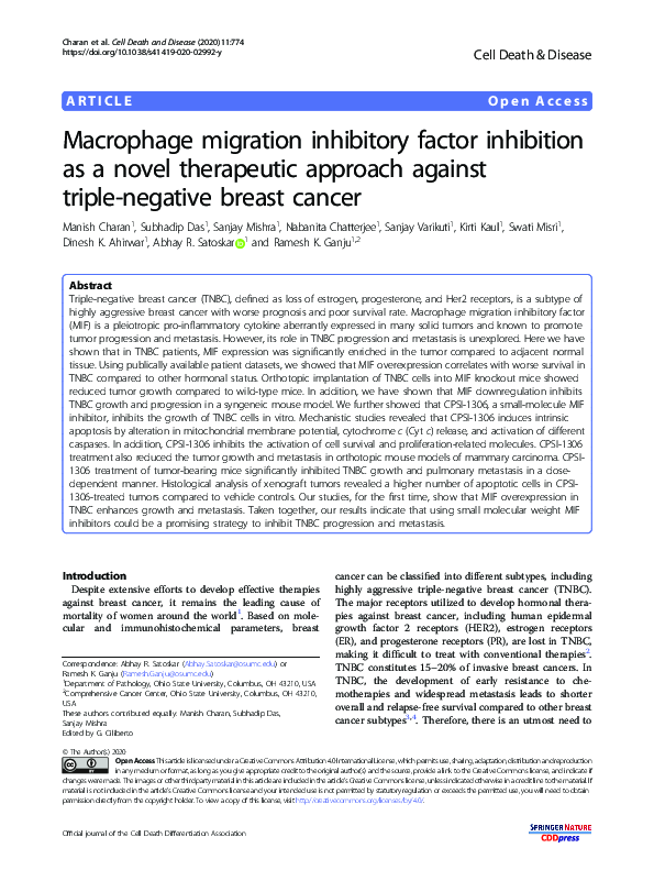 (PDF) Macrophage migration inhibitory factor inhibits osteoclastogenesis