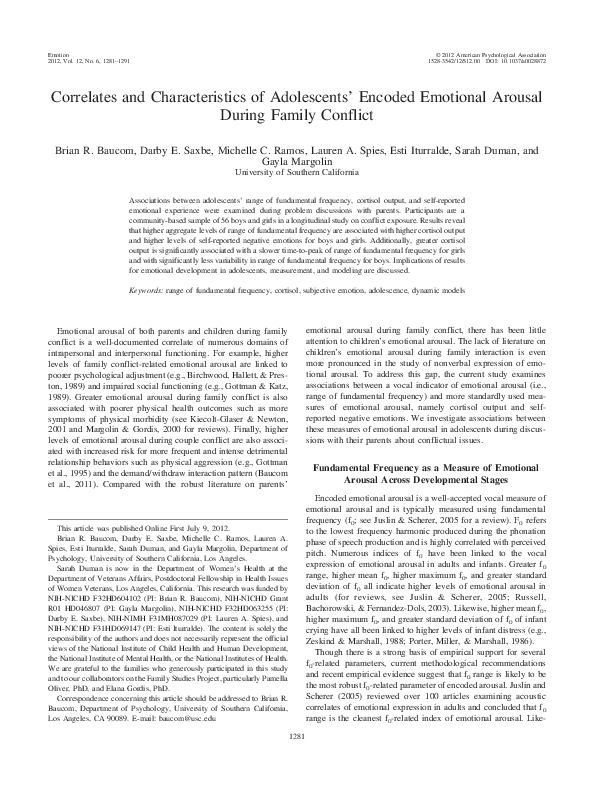 (PDF) Correlates and Characteristics of Adolescents' Encoded Emotional ...