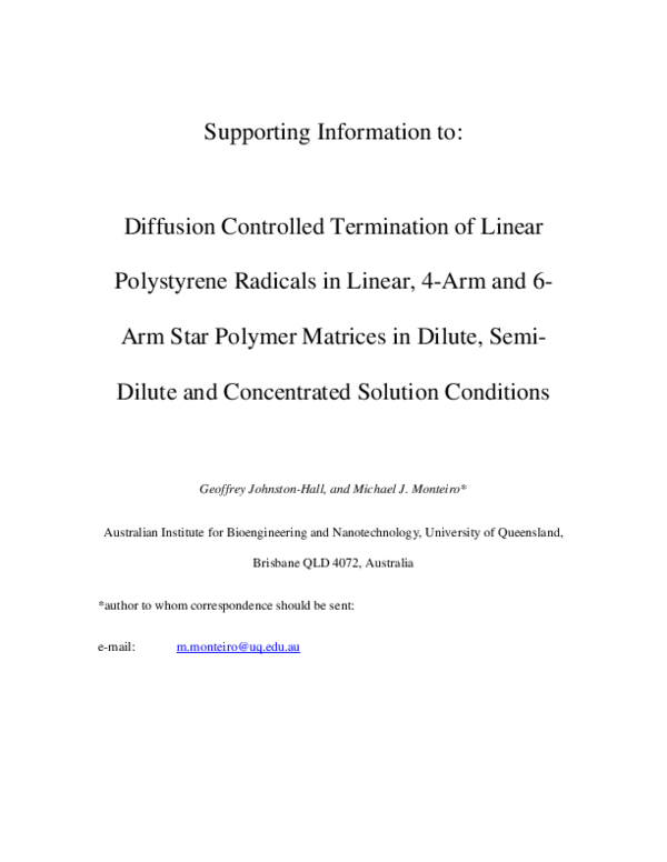 (PDF) Diffusion Controlled Termination of Linear Polystyrene Radicals ...