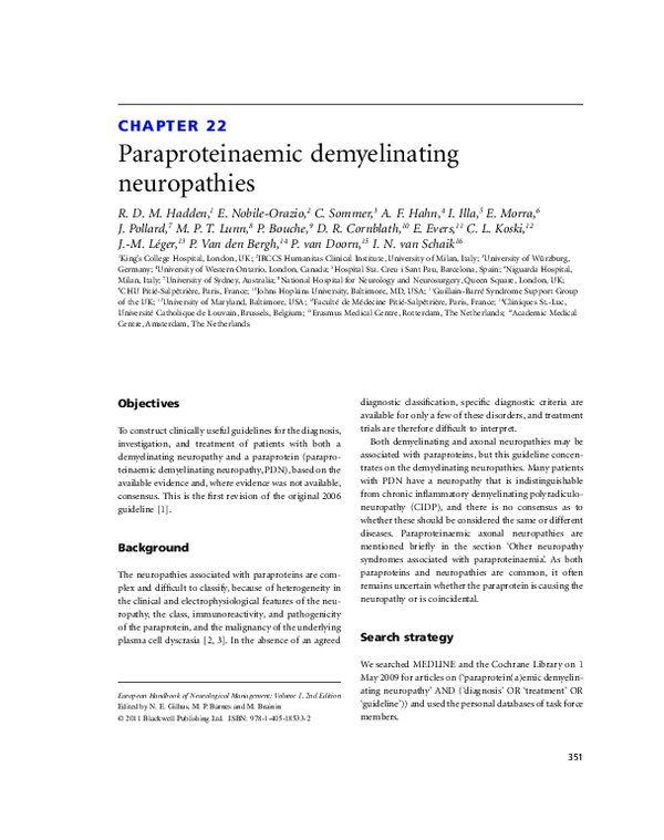 (PDF) Paraproteinaemic Demyelinating Neuropathies