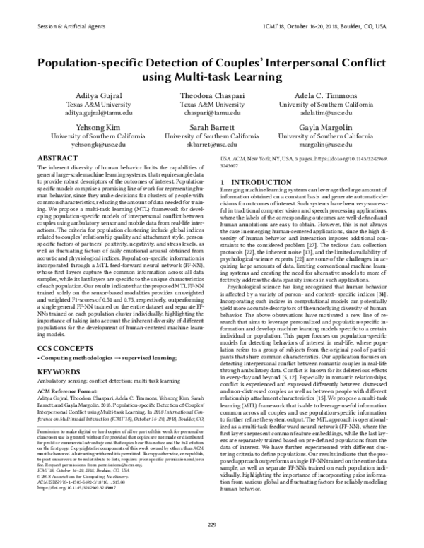 (PDF) Population-specific Detection of Couples' Interpersonal Conflict ...