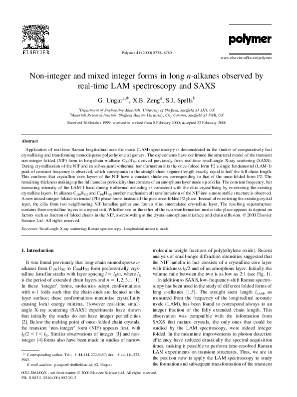 (PDF) Non-integer and mixed integer forms in long n -alkanes observed ... (PDF) Non-integer and mixed integer forms in long n -alkanes observed ...