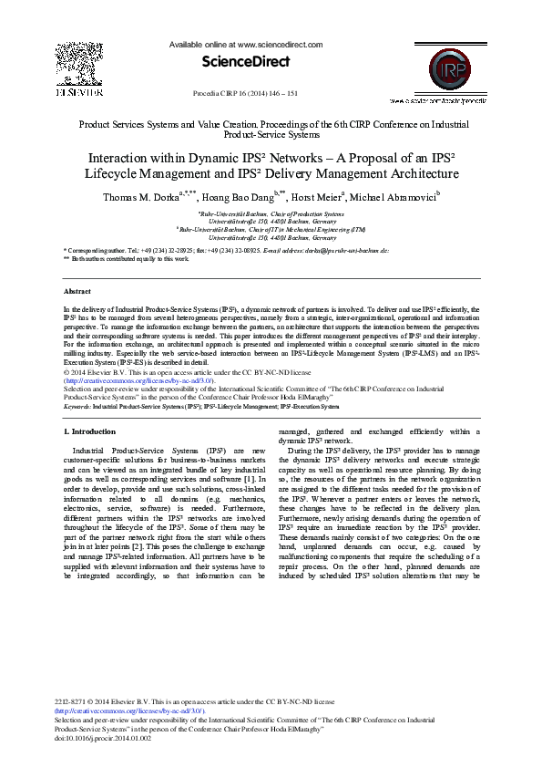 (PDF) Interaction within Dynamic IPS2 Networks – A Proposal of an IPS2 ...