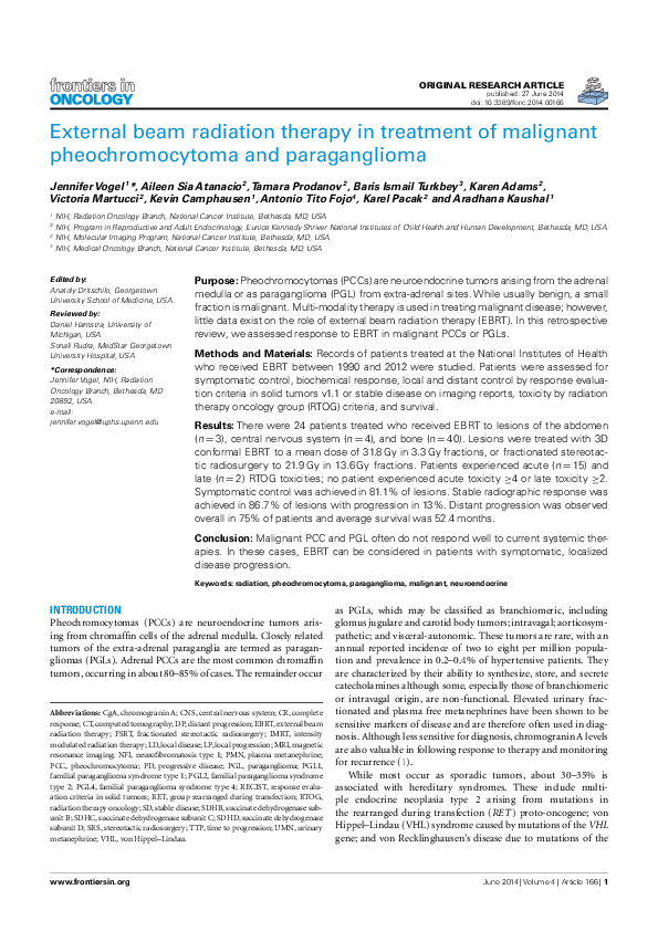 (PDF) External Beam Radiation Therapy in the Treatment of Patients With ...