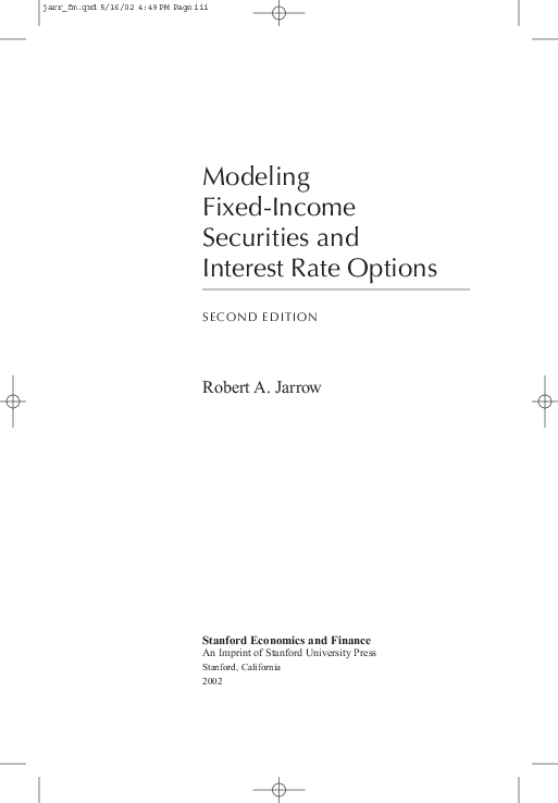 (PDF) Modelling Fixed Income Securities and Interest Rate Options