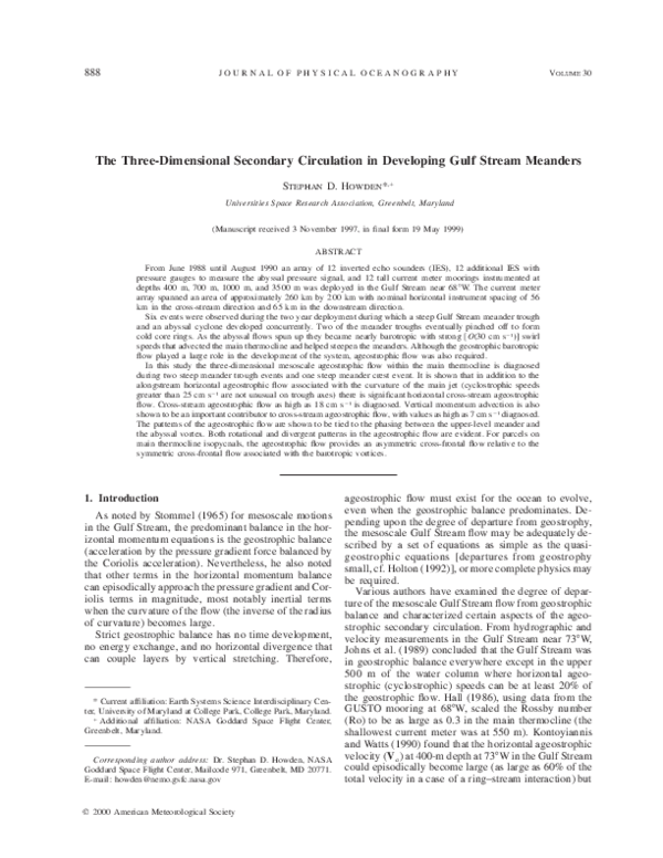 (PDF) The Three-Dimensional Secondary Circulation in Developing Gulf ...