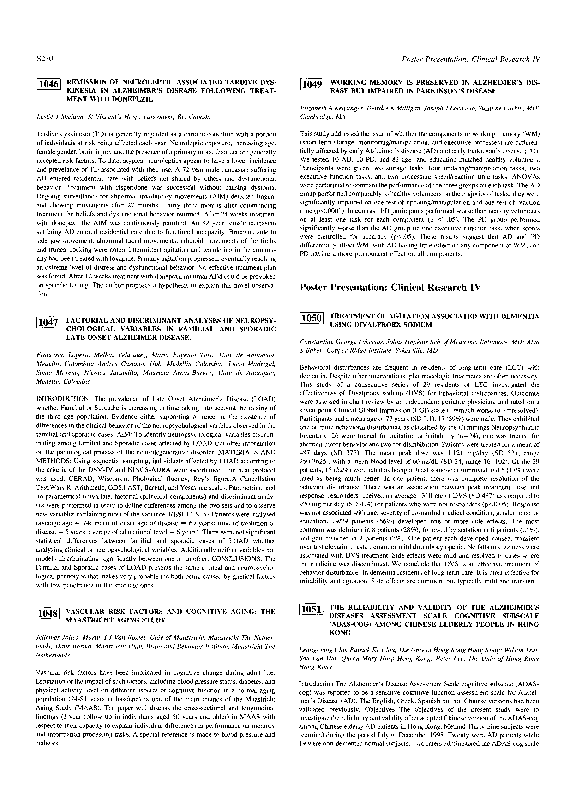 (PDF) The reliability and validity of the Alzheimer's diseases ...