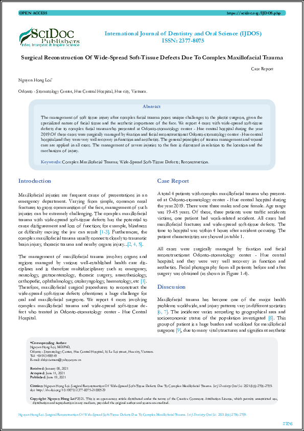 (PDF) Surgical Reconstruction Of Wide-Spread Soft-Tissue Defects Due To ...