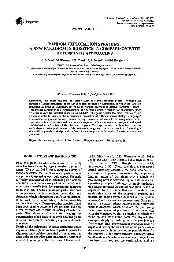 (PDF) Random exploration strategy: A new paradigm in robotics. A ...