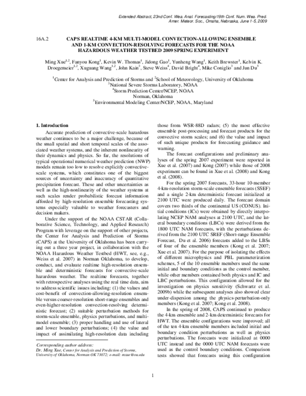(PDF) 16A. 2 Caps Realtime 4-KM Multi-Model Convection-Allowing Ensemble and 1-KM Convection ...