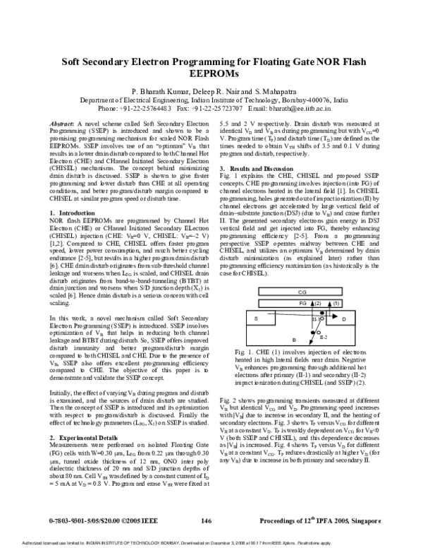 (PDF) Soft secondary electron programming for floating gate NOR flash EEPROMs
