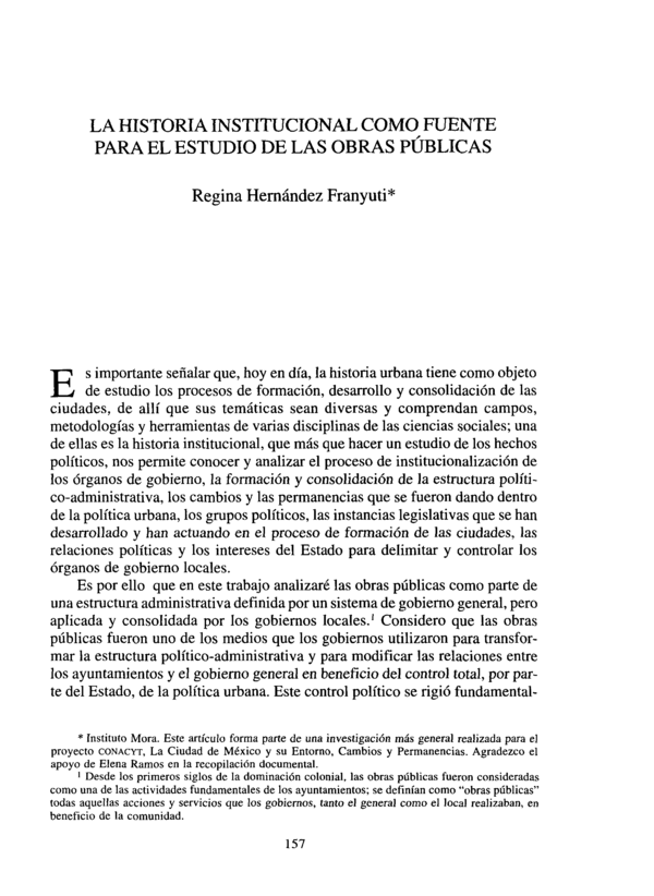 (PDF) La historia institucional como fuente para el estudio de las obras públicas
