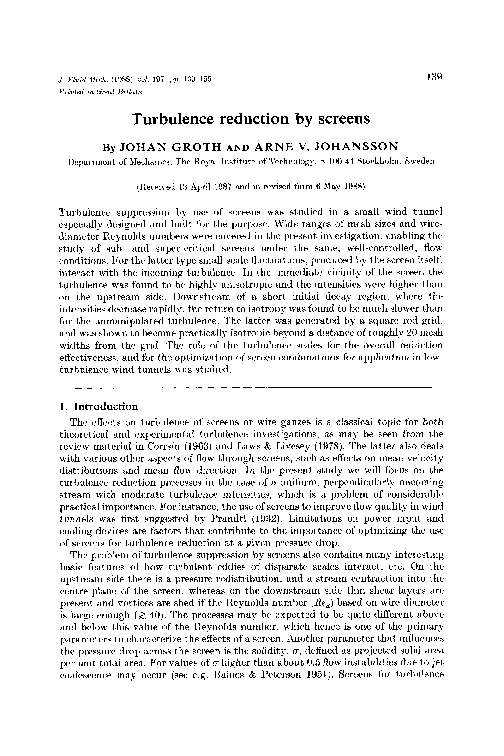 (PDF) Turbulence reduction by screens