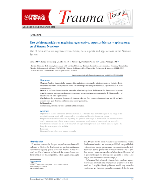 (PDF) Uso de biomateriales en medicina regenerativa, aspectos básicos y ...