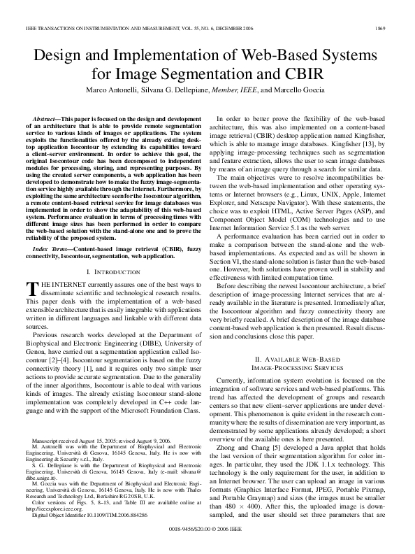 (PDF) Design and Implementation of Web-Based Systems for Image Segmentation and CBIR