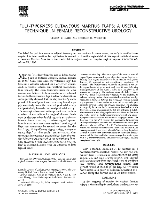(PDF) Full-thickness cutaneous martius flaps: a useful technique in ...