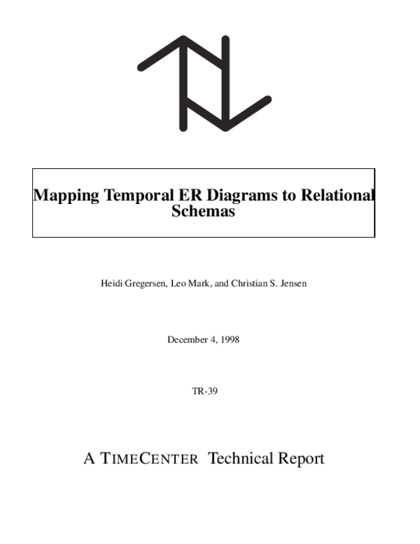 Pdf Mapping Temporal Er Diagrams To Relational Schemas