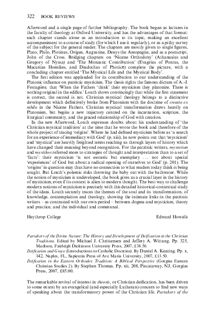 (PDF) Partakers of the Divine Nature: The History and Development of ...