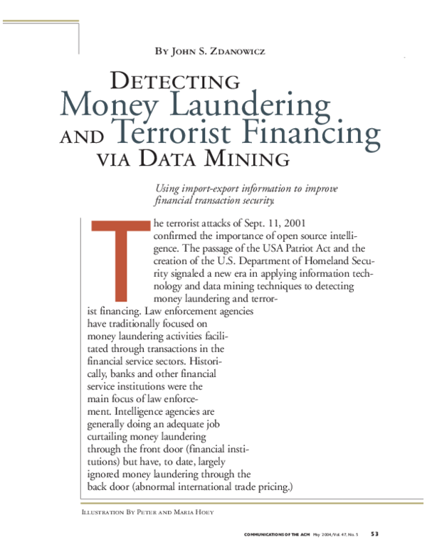 (PDF) Detecting money laundering and terrorist financing via data mining