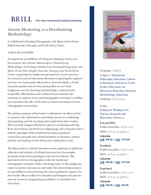 (PDF) Artistic Mentoring as a Decolonizing Methodology