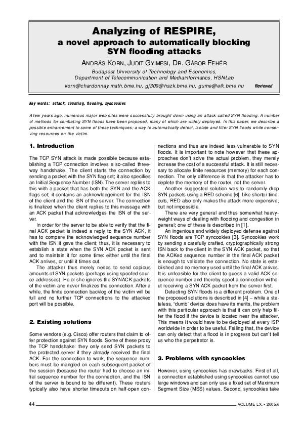 (PDF) Analyzing of RESPIRE, a novel approach to automatically blocking ...