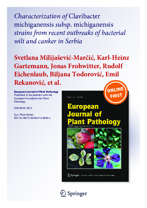 (PDF) Characterization of Clavibacter michiganensis subsp. michiganensis strains from recent ...