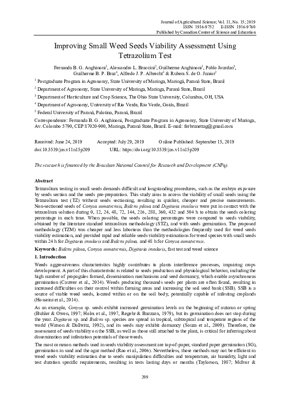 (PDF) Improving Small Weed Seeds Viability Assessment Using Tetrazolium ...