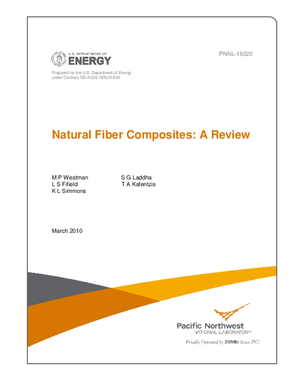 (PDF) Natural Fiber Composites: A Review