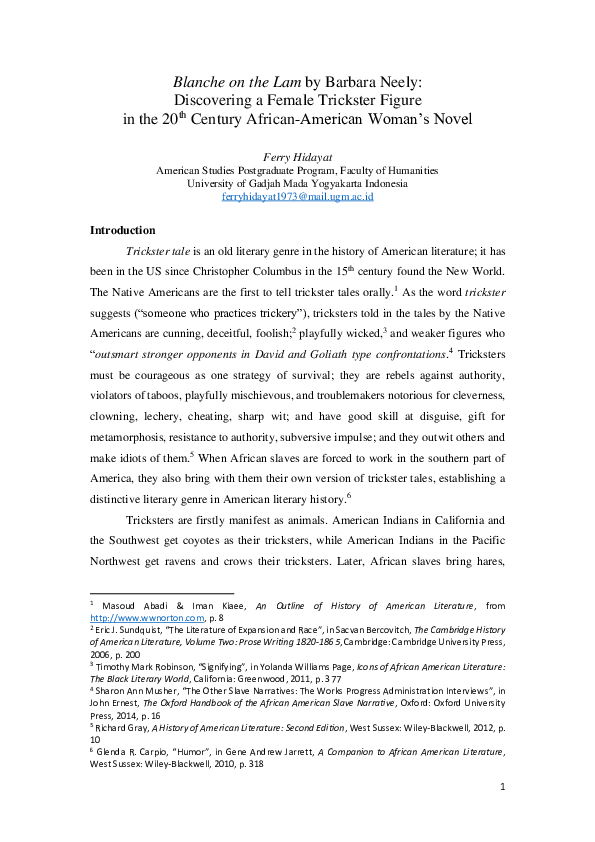 (PDF) The Signifyin(g) Detective: Barbara Neely's Blanche White ...