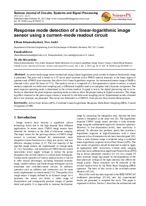 (PDF) Response Mode Detection of a Linear-Logarithmic Image Sensor ...