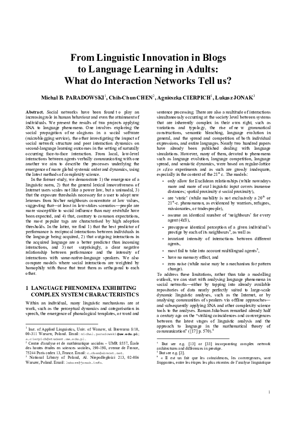 (PDF) From Linguistic Innovation in Blogs to Language Learning in ...