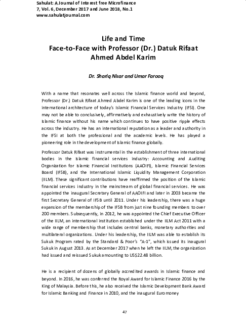 (PDF) Life and Time Face-to-Face with Professor (Dr.) Datuk Rifaat ...