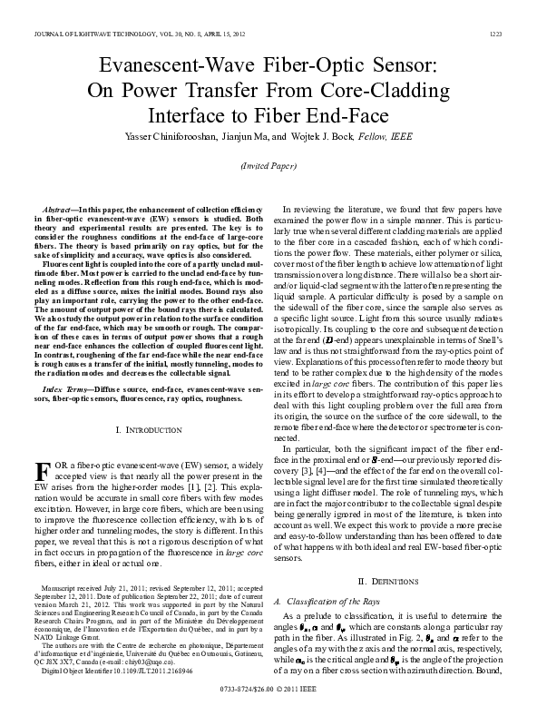 (PDF) Evanescent-Wave Fiber-Optic Sensor: On Power Transfer From Core ...