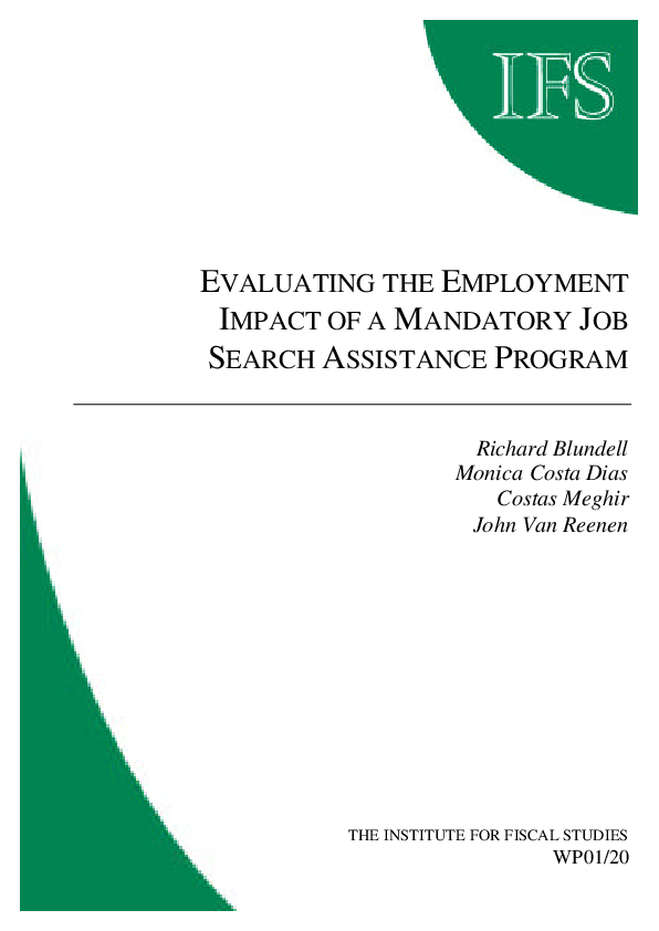 Evaluating the employment impact of a mandatory job search assistance ...