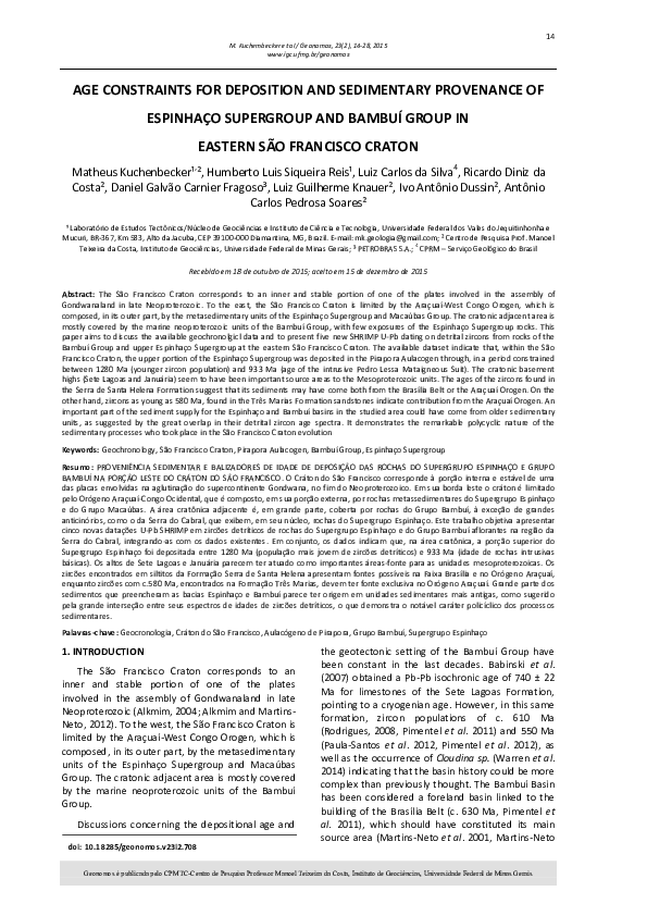 (PDF) Age Constraints for Deposition and Sedimentary Provenance of ...