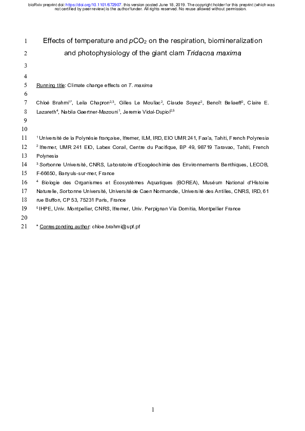 (PDF) Effects of temperature and pCO2 on the respiration ...