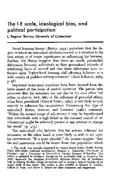 (PDF) The I‐E scale, ideological bias, and political participation1