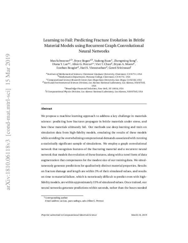 (PDF) Learning to fail: Predicting fracture evolution in brittle material models using recurrent ...