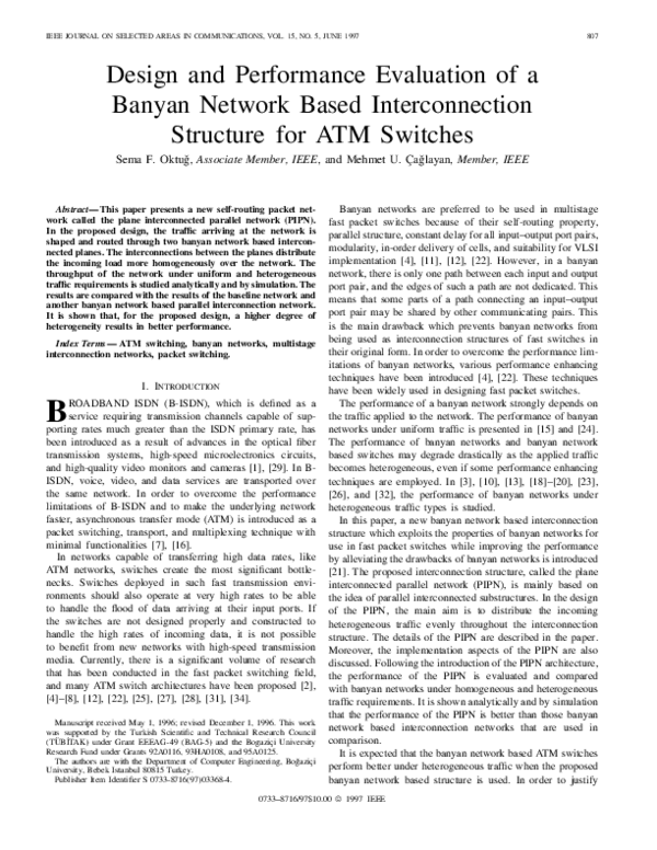 (PDF) Design and performance evaluation of a banyan network based ...