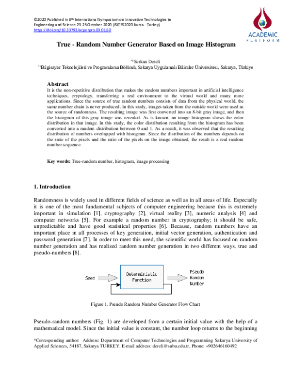 (PDF) True-Random Number Generator Based on Image Histogram