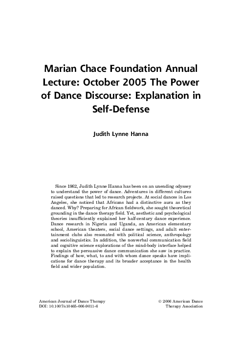 (PDF) Marian Chace Foundation Annual Lecture: October 2005 The Power of ...