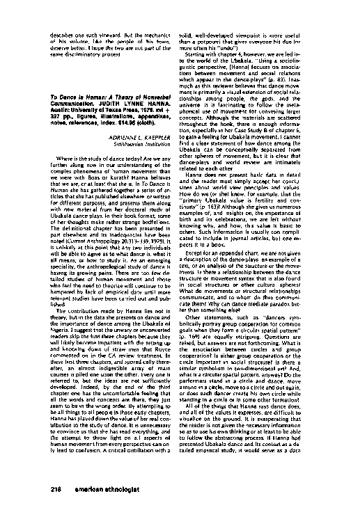 (PDF) To Dance is Human: A Theory of Nonverbal Communication. JUDITH ...