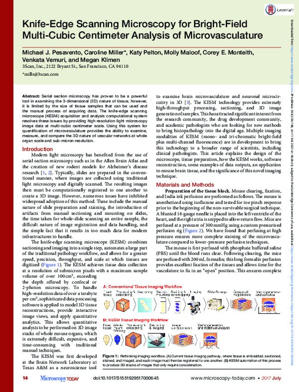 (PDF) Knife-Edge Scanning Microscopy for Bright-Field Multi-Cubic ...