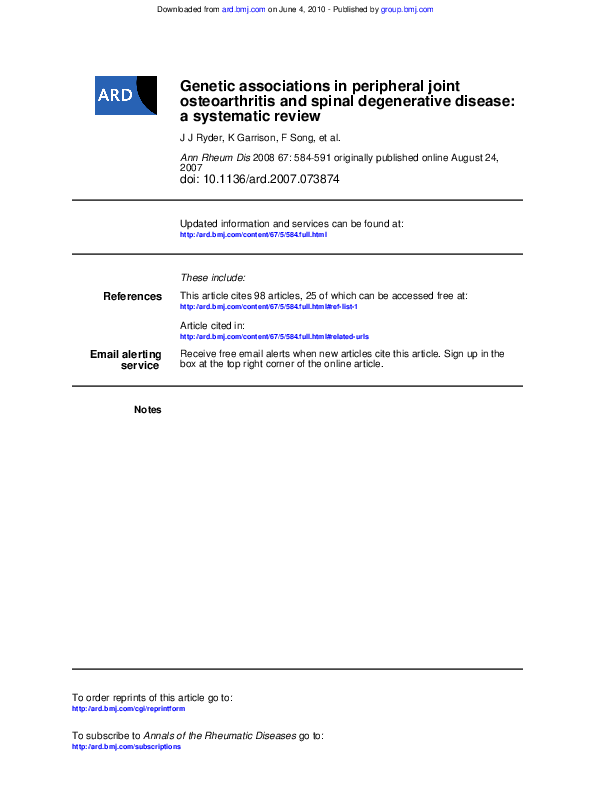 (PDF) Genetic associations in peripheral joint osteoarthritis and ...