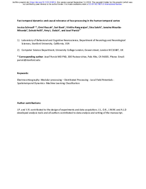 (PDF) Fast temporal dynamics and causal relevance of face processing in ...