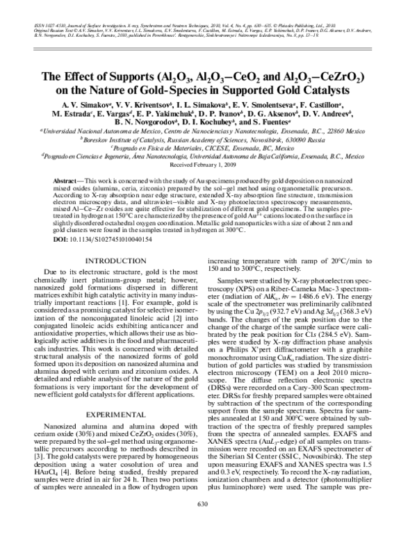 (PDF) The effect of supports (Al2O3, Al2O3-CeO2 and Al2O3-CeZrO2) on ...