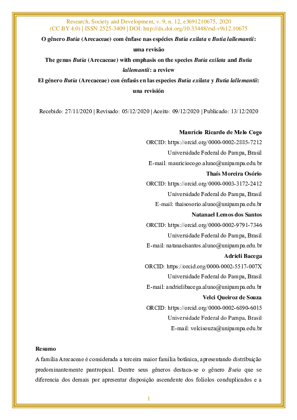 (PDF) O gênero Butia (Arecaceae) com ênfase nas espécies Butia exilata ...