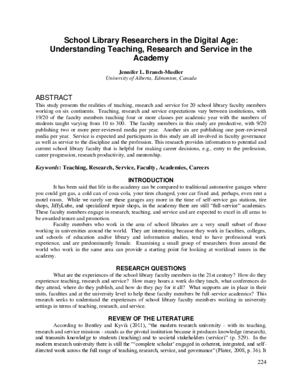 (PDF) School Library Researchers in the Digital Age: Understanding ...